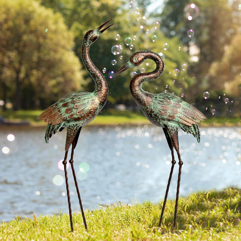 Astoria Grand Garden Crane Statues, Blue Heron Sculptures For Outdoor ... Astoria Grand Garden Crane Statues, Blue Heron Sculptures For Outdoor ...
